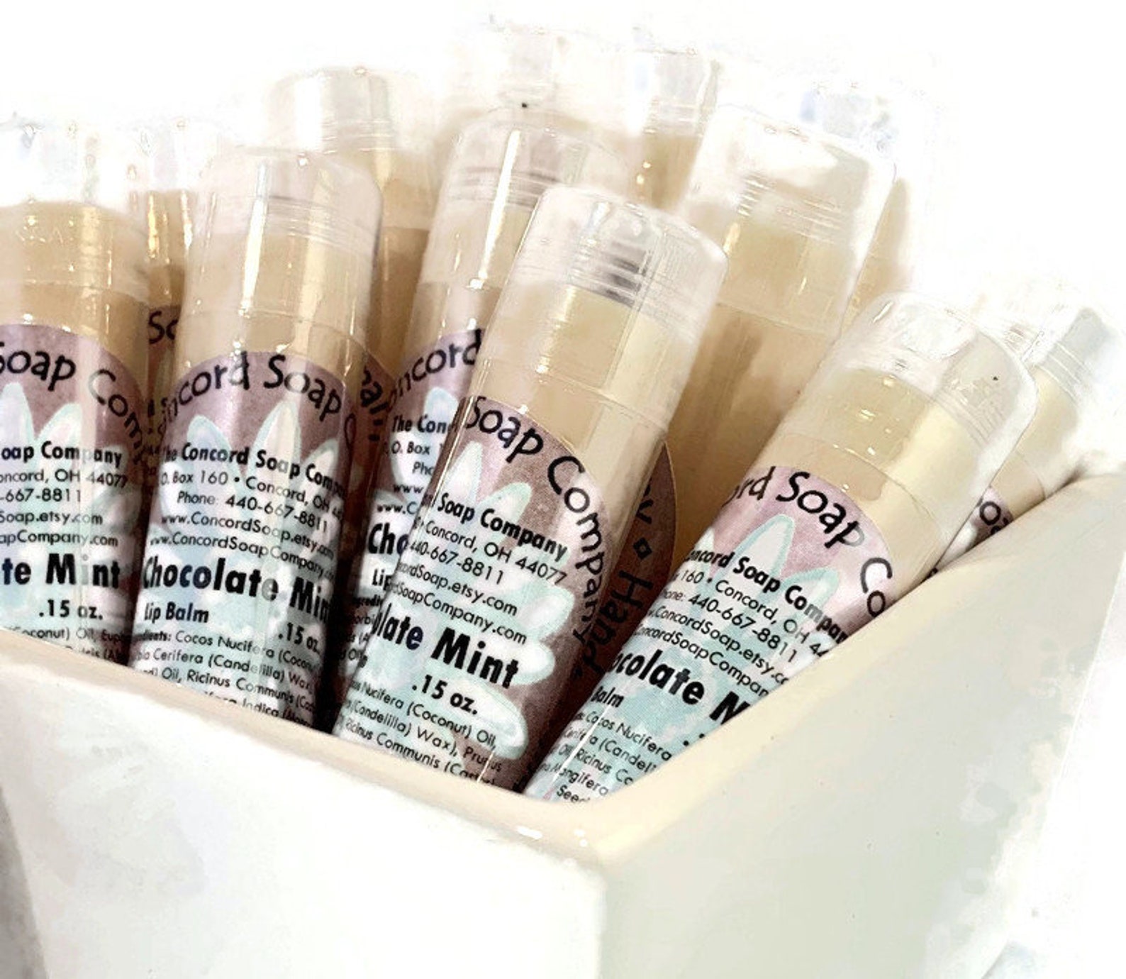Chocolate Mint Handmade Lip Balm Stick - Minty, Chocolate Lover, Vegan ...