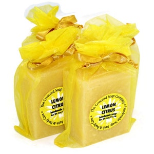 Lemon Citrus Handmade Cold Process Soap, 4oz - Essential Oil Citrus ...