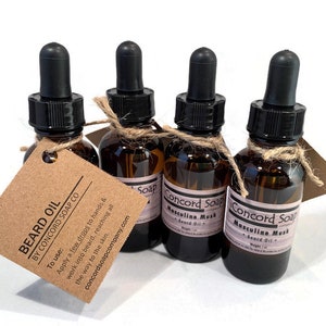 Masculine Musk Handmade Beard Oil - 1 Oz, Dropper, Amber Glass Bottle ...