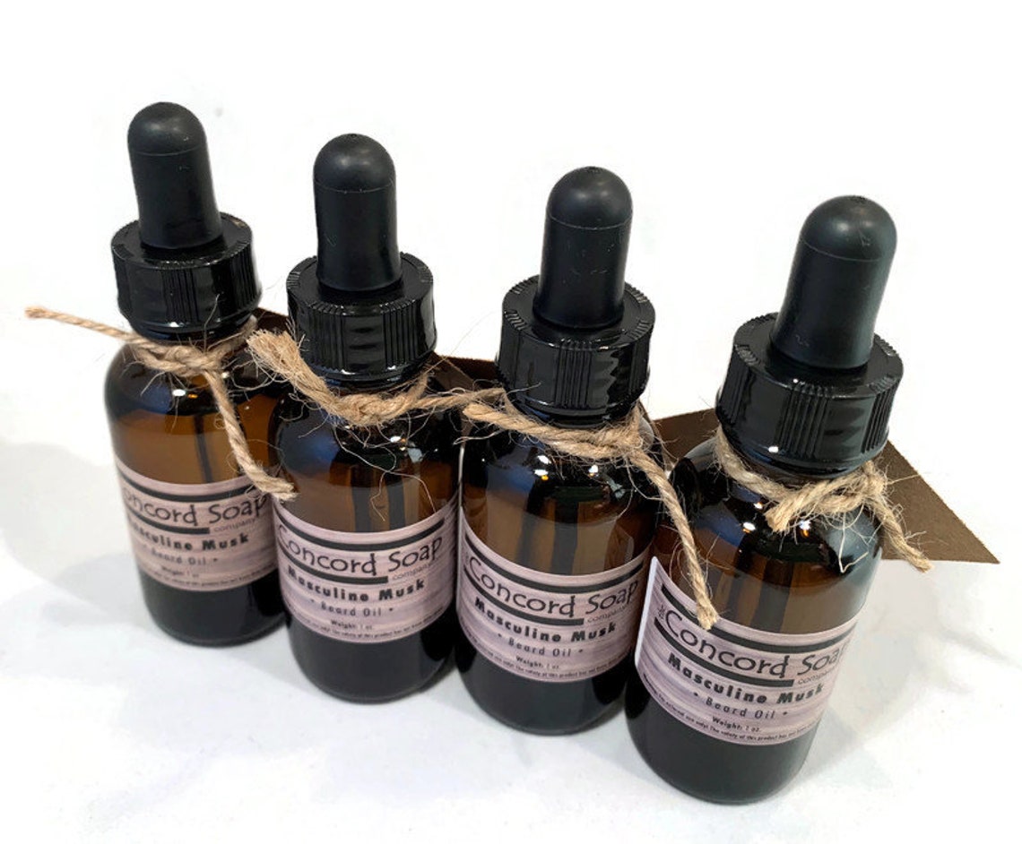 Masculine Musk Handmade Beard Oil - 1 Oz, Dropper, Amber Glass Bottle ...