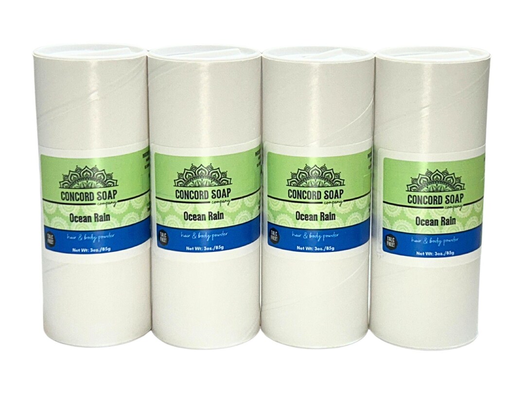 NEW Ocean Rain Handmade Hair and Body Powder - Fresh Breeze Scent, Talc ...