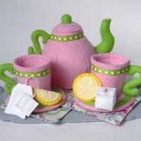 TEA SET - PDF Felt Food Pattern (teapot, Cups, Saucers, Tea Bags ...