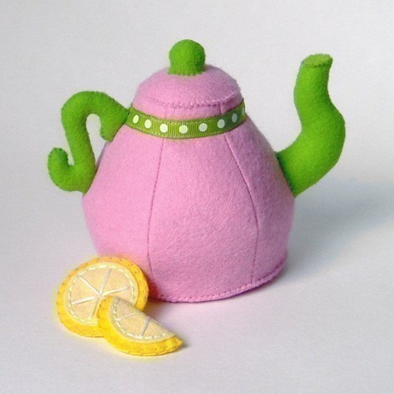 Felt Food PDF Pattern Tea Party Set Teacup Tea Pot Tray Sugar Cubes ...
