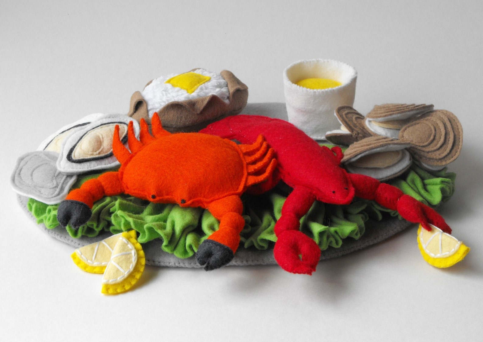 Lobster Crab Seafood Boil Felt Food Pattern PDF Oysters Lemons Mussels ...