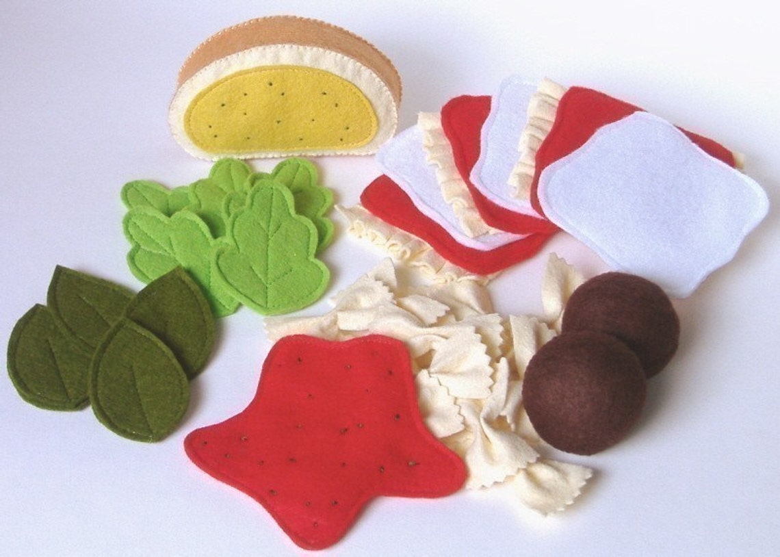 Italian Feast Felt Food PDF Pattern - Bowtie Pasta With Sauce and ...