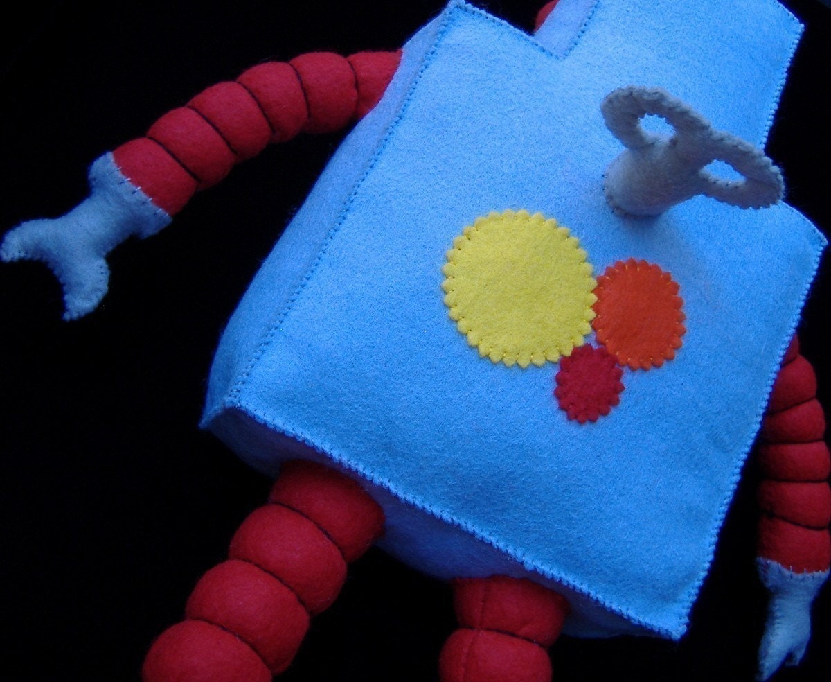 Retro Robot Plushie DIY Felt Doll PDF Pattern - Etsy