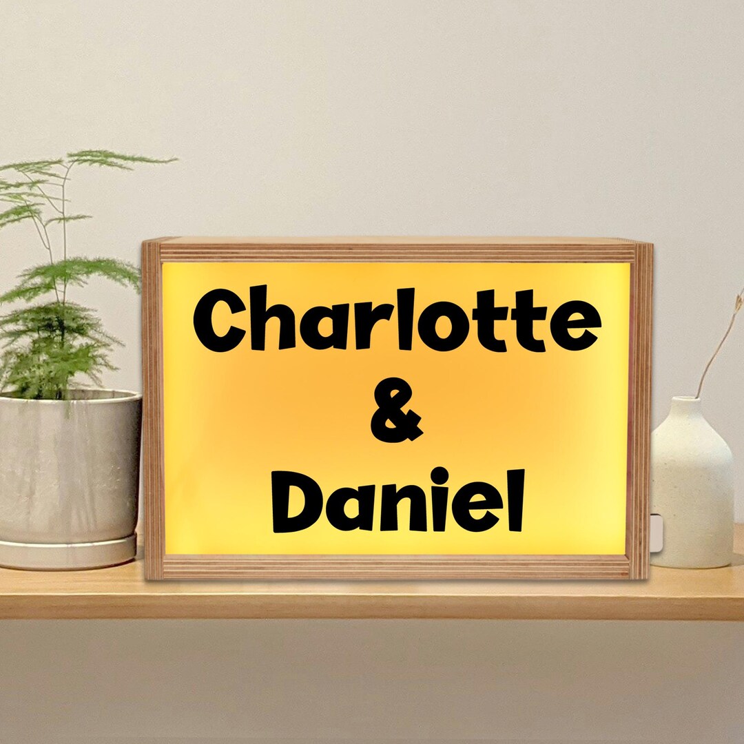 Custom Name Sign Wedding Lightbox - Led Sign Engagement Lightbox ...