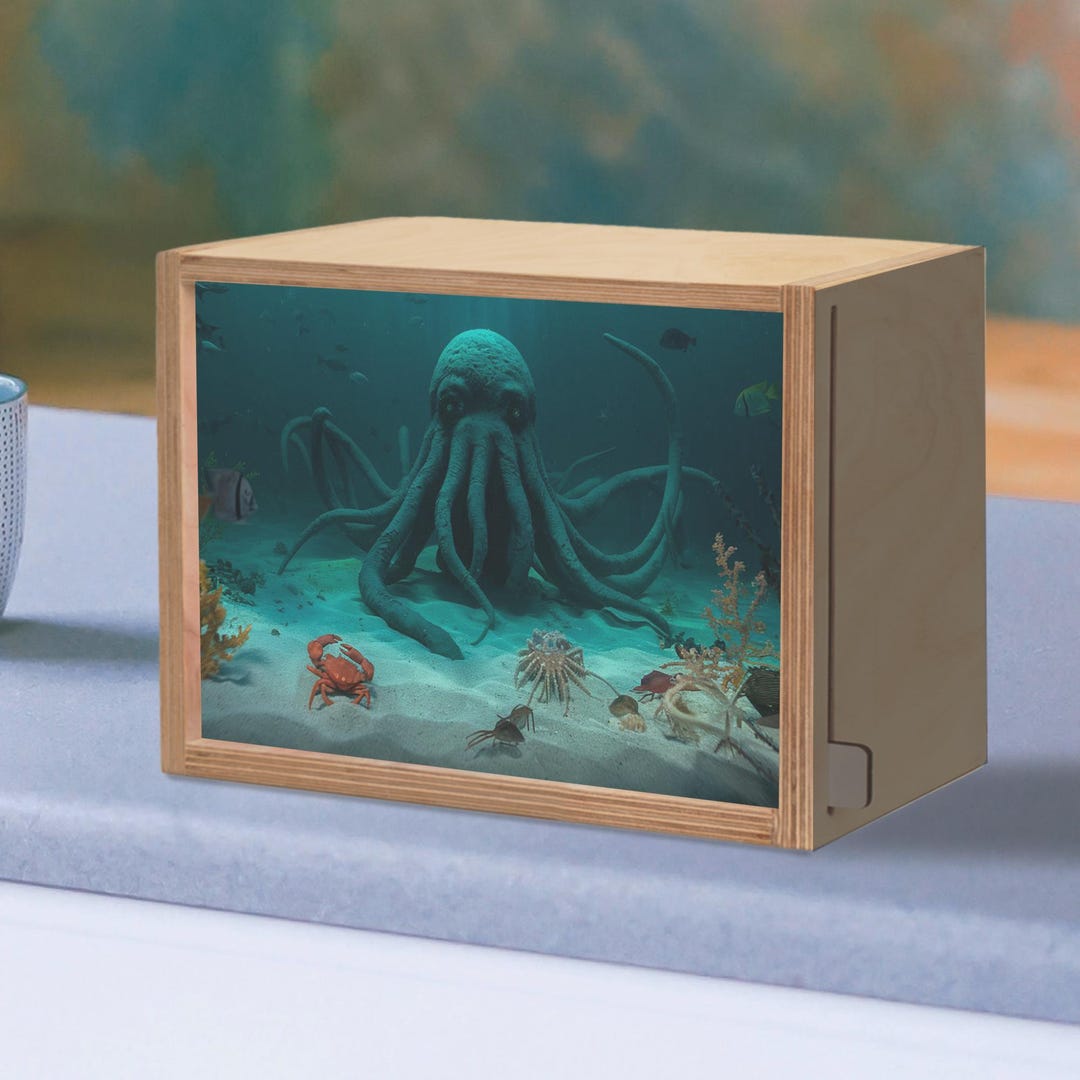 Cthulhu Lightbox Decor, Eldritch Horror Lamp, Lovecraftian Room Art ...