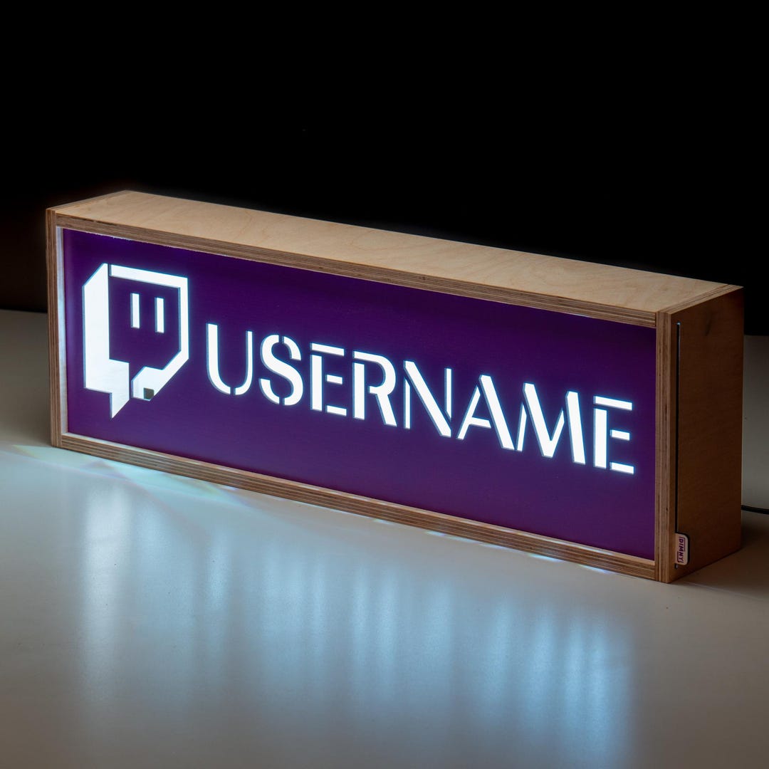 Custom Twitch Light Box, Personalized Gamertag Lamp for Table & Desk ...
