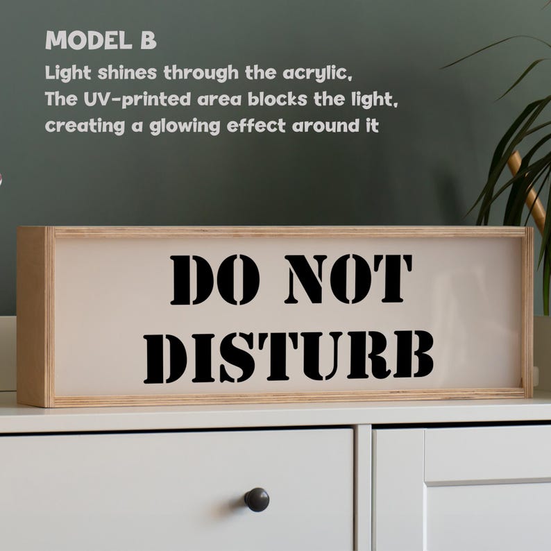 Light Box Do Not Disturb Sign for Office, Custom LED Sign for Business ...