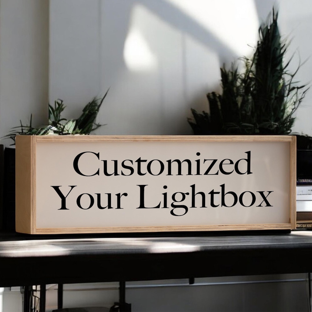 Personalized Wooden Lightbox Sign: Custom Size & Remote Control - Etsy