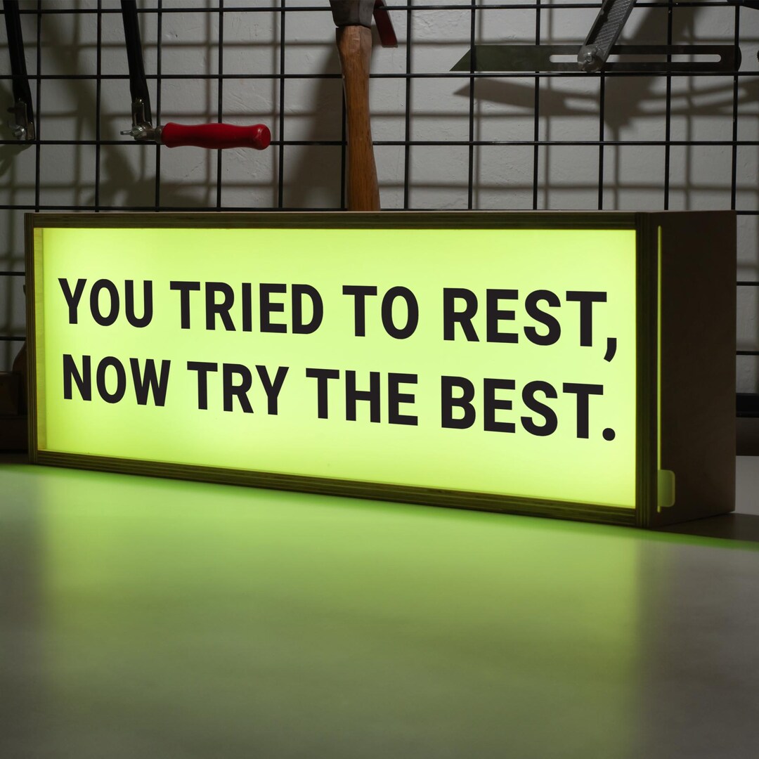 Custom Quote Light Box: USB Powered Wood Desk Decor - Etsy