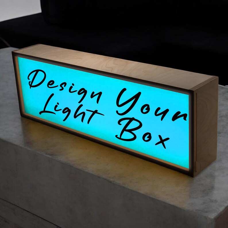 Custom Business Logo Lightbox: Wooden, Cordless, Remote Sign - Etsy