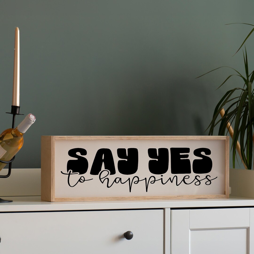 Say Yes Sign Led Light Box Wooden Led Signs Light Box Illuminated Sign ...