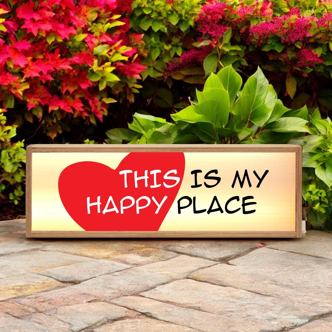 This is My Happy Place Led Lightbox, Red Heart, Aesthetic Room Decor ...