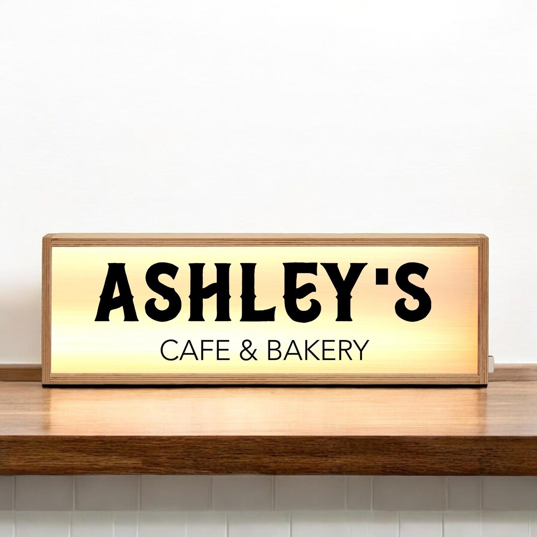 Personalized Light Box Sign for Cafe & Bakery - Etsy