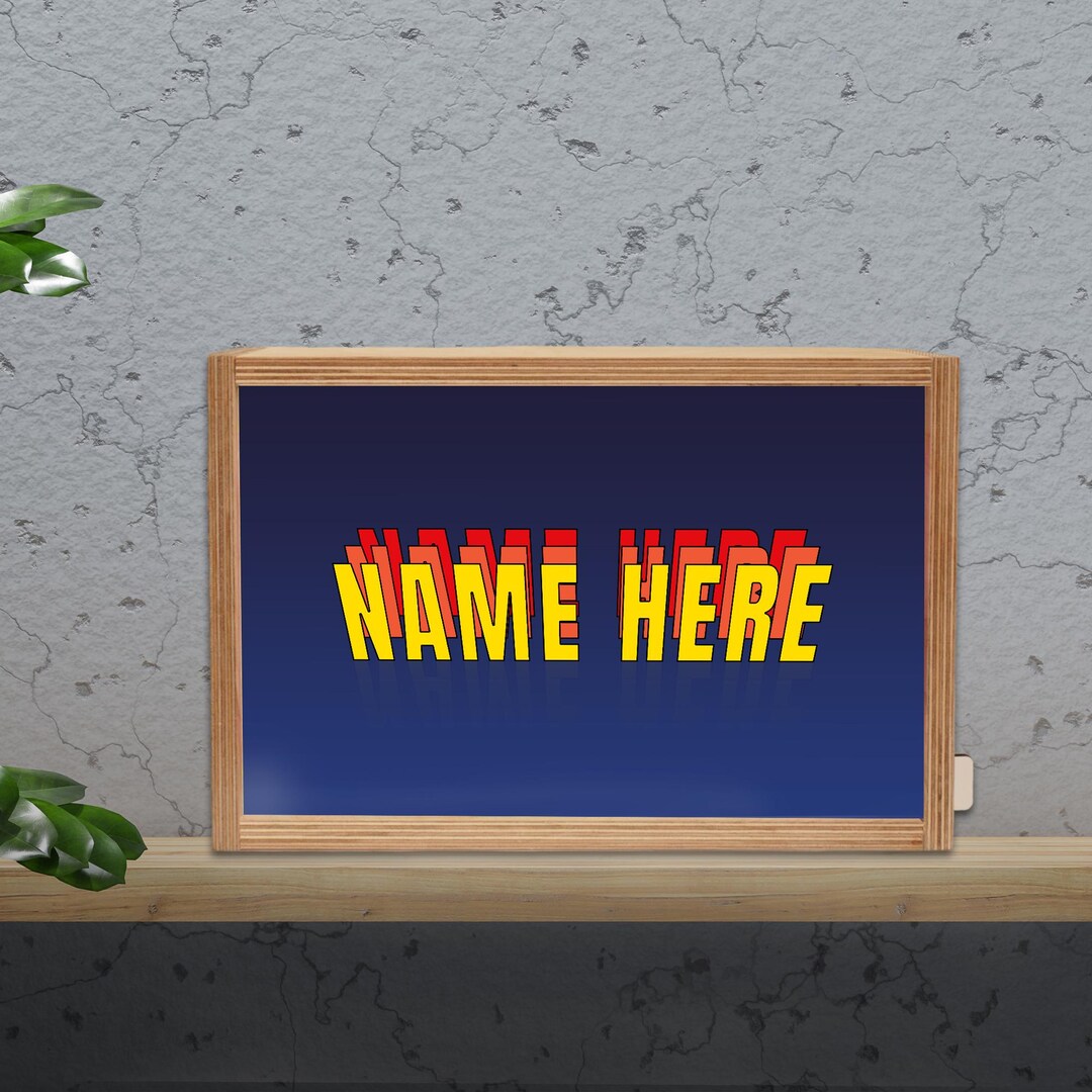 Name Sign Wood Led Light Box Custom Text Lightbox for Dorm Room Decor ...