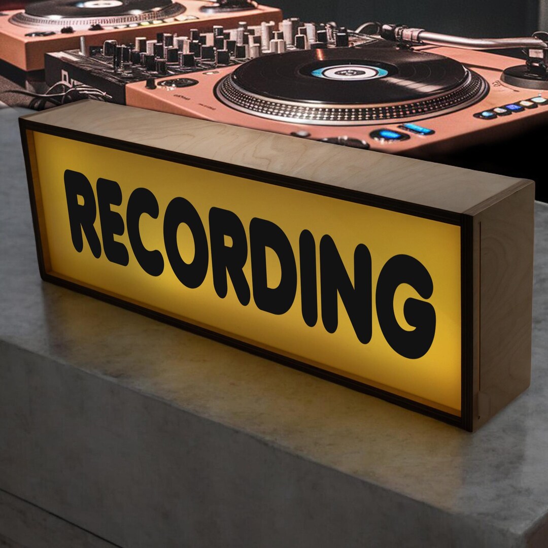Recording Lightbox for Studio Decor, Personalized Recording Sign, Music ...