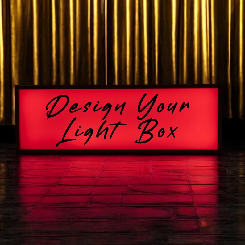 Custom Business Logo Lightbox: Wooden, Cordless, Remote Sign - Etsy