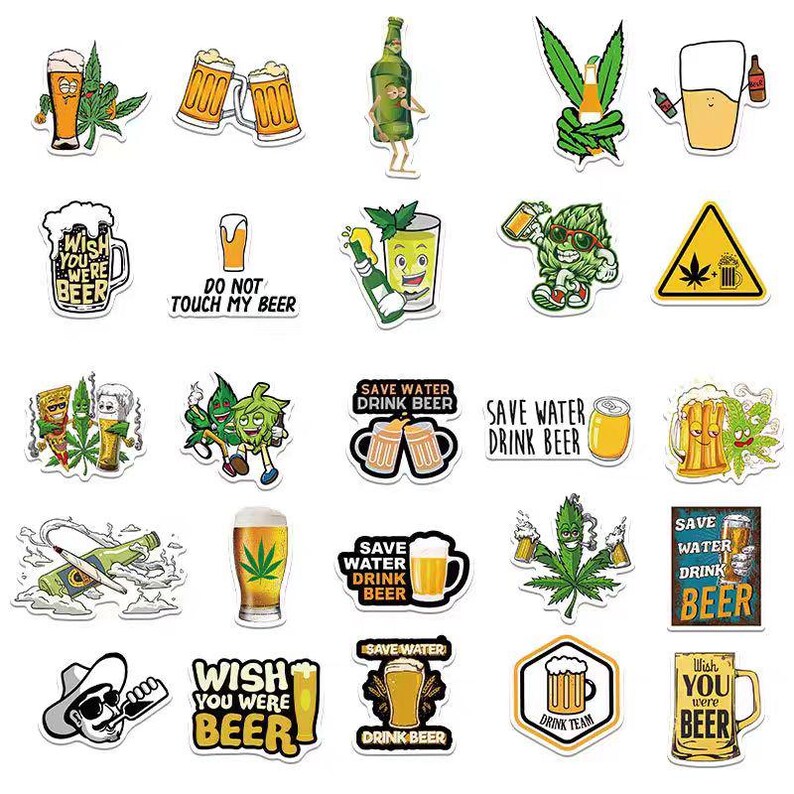 50 Random Weed Sticker Sets, Laptops, Skateboards, Phones, Rewards ...