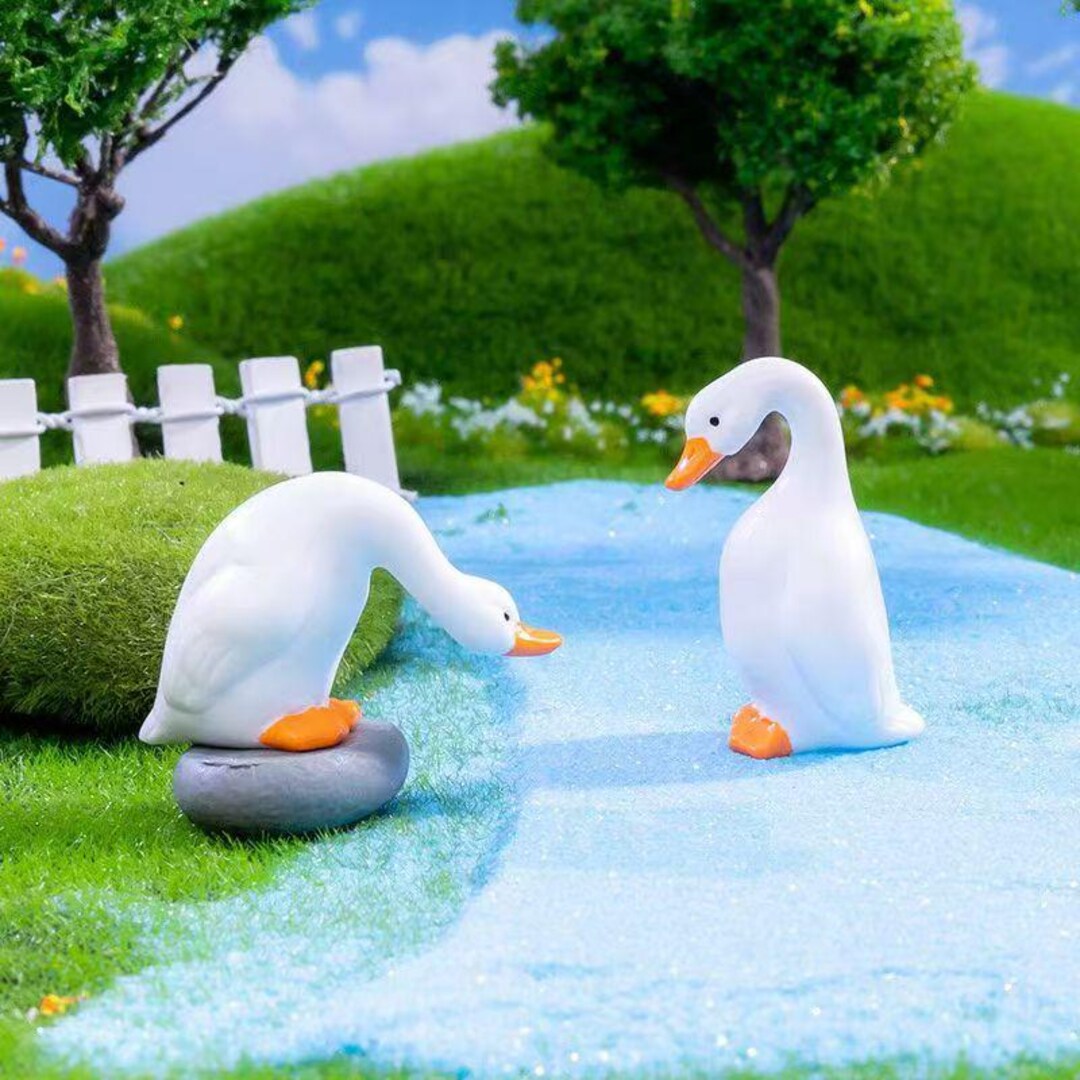 Set of 6 Silly Goose Figurine Goose Miniatures - Etsy