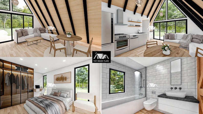 A-frame Cabin Plans 16x32, Tiny House DIY (PDF Download) - Etsy