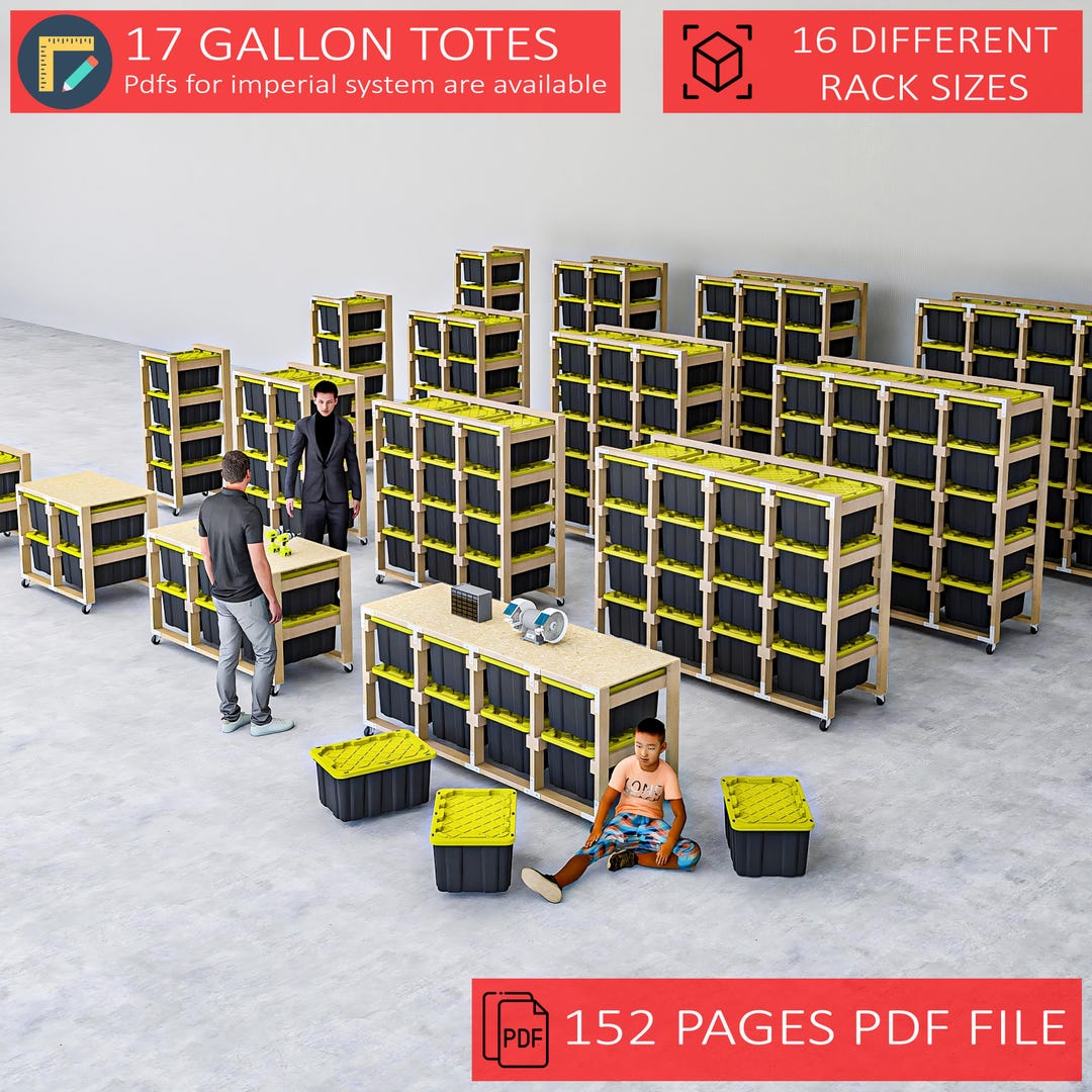DIY 17 Gallon Tote Storage Rack Plans (digital Download) - Etsy