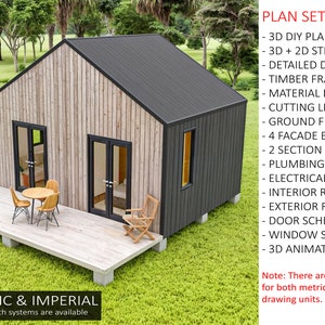 Tiny House Plans 14x20, Cabin DIY, Cottage House, Adu Floor Plan (PDF ...