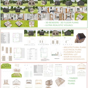 Tiny House Plans 14x20, Cabin DIY, Cottage House, Adu Floor Plan (PDF ...