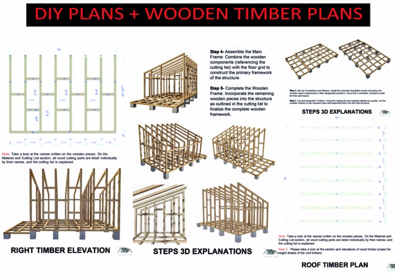 Modern Tiny House Plans, Cabin DIY, Cottage Plans (PDF) - Etsy