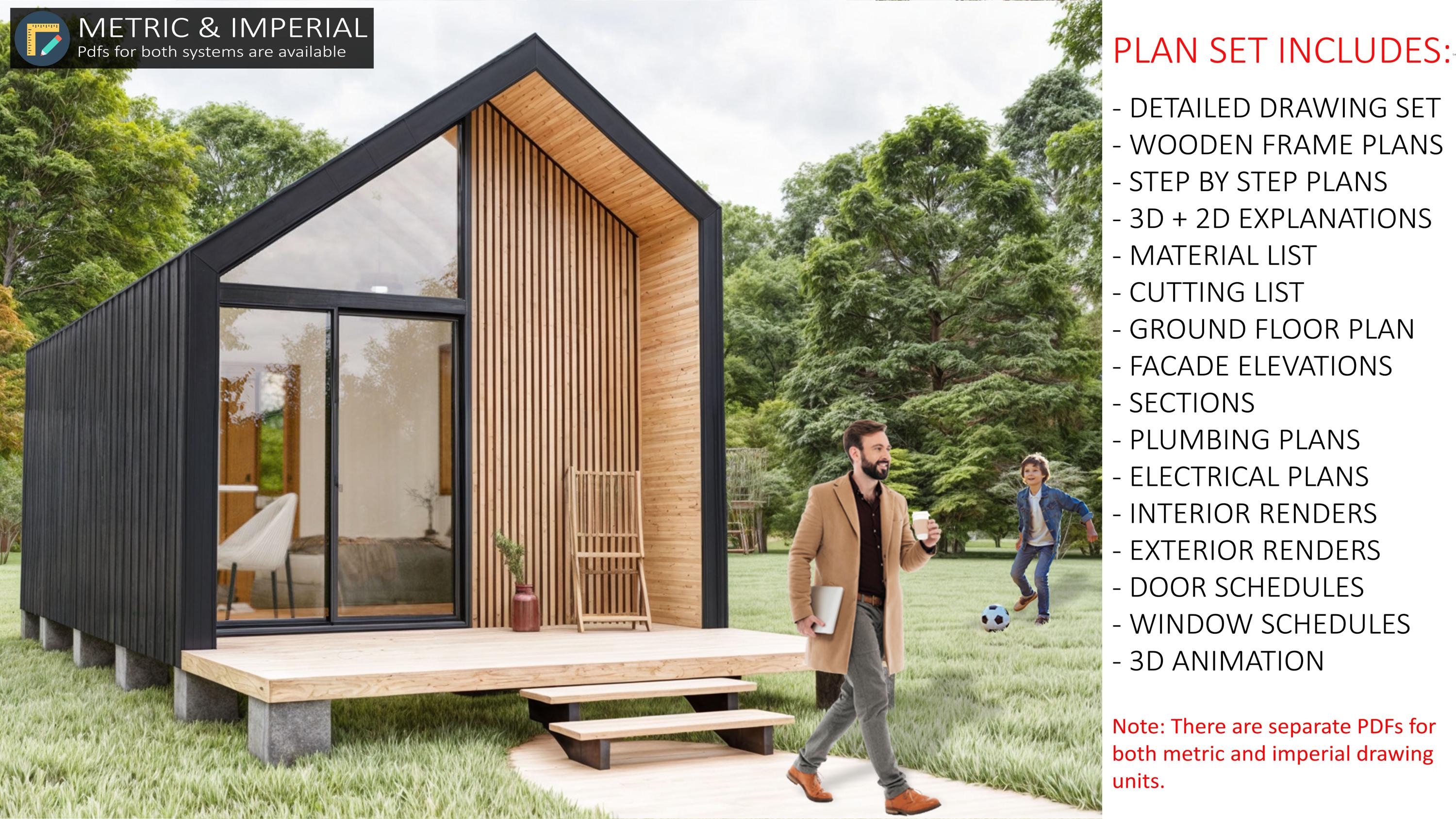 Cabin House Plans 12 X 18, Tiny Cabin Plans, Small House Plans, Tiny ...