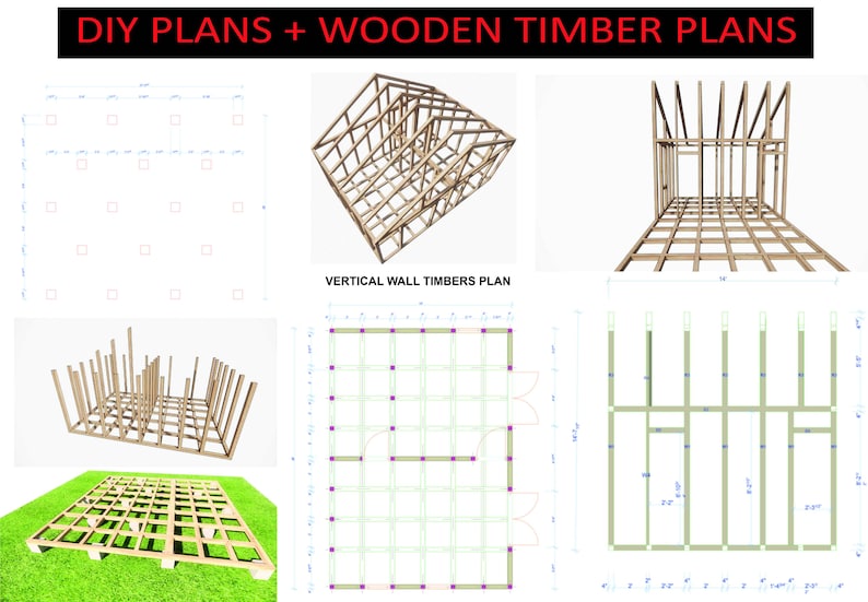 Tiny House Plans 14x20, Cabin DIY, Cottage House, Adu Floor Plan (PDF ...