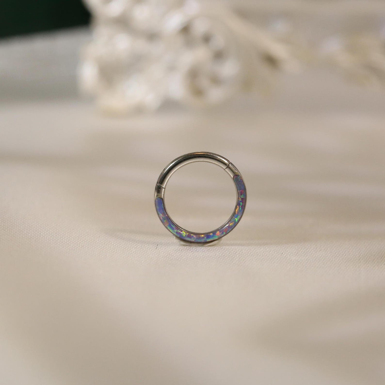 Purple Opal Nose Ring, Nasal Septum Jewelry, Conch, Tragus, Piercing ...