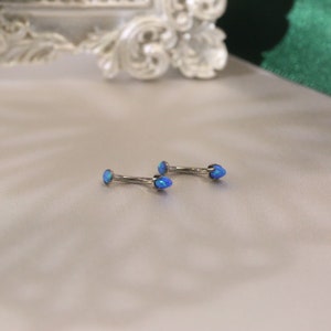 Beautiful Blue Opal Eyebrow Jewelry Titanium Eyebrow Piercing Jewelry ...