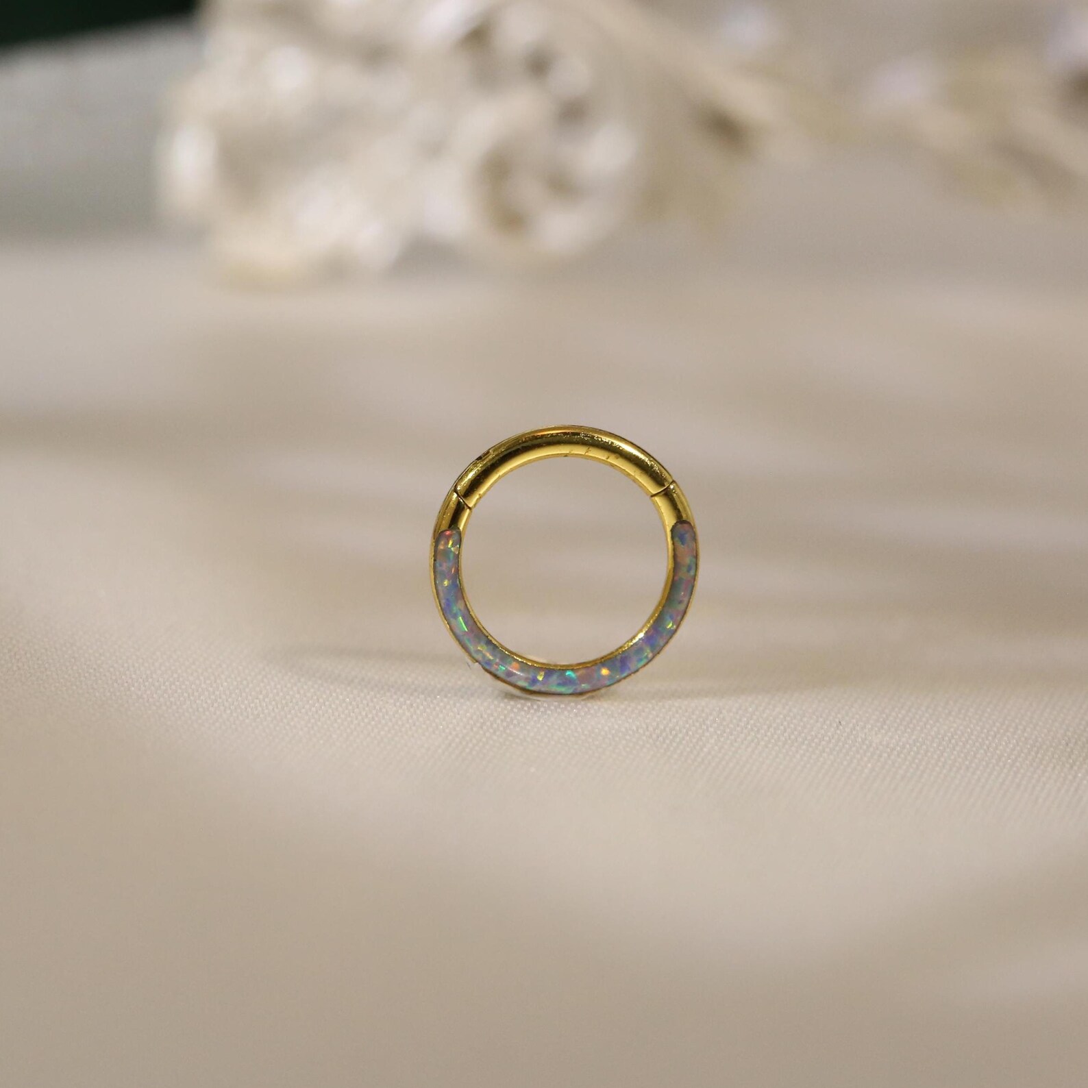 Purple Opal Nose Ring, Nasal Septum Jewelry, Conch, Tragus, Piercing ...