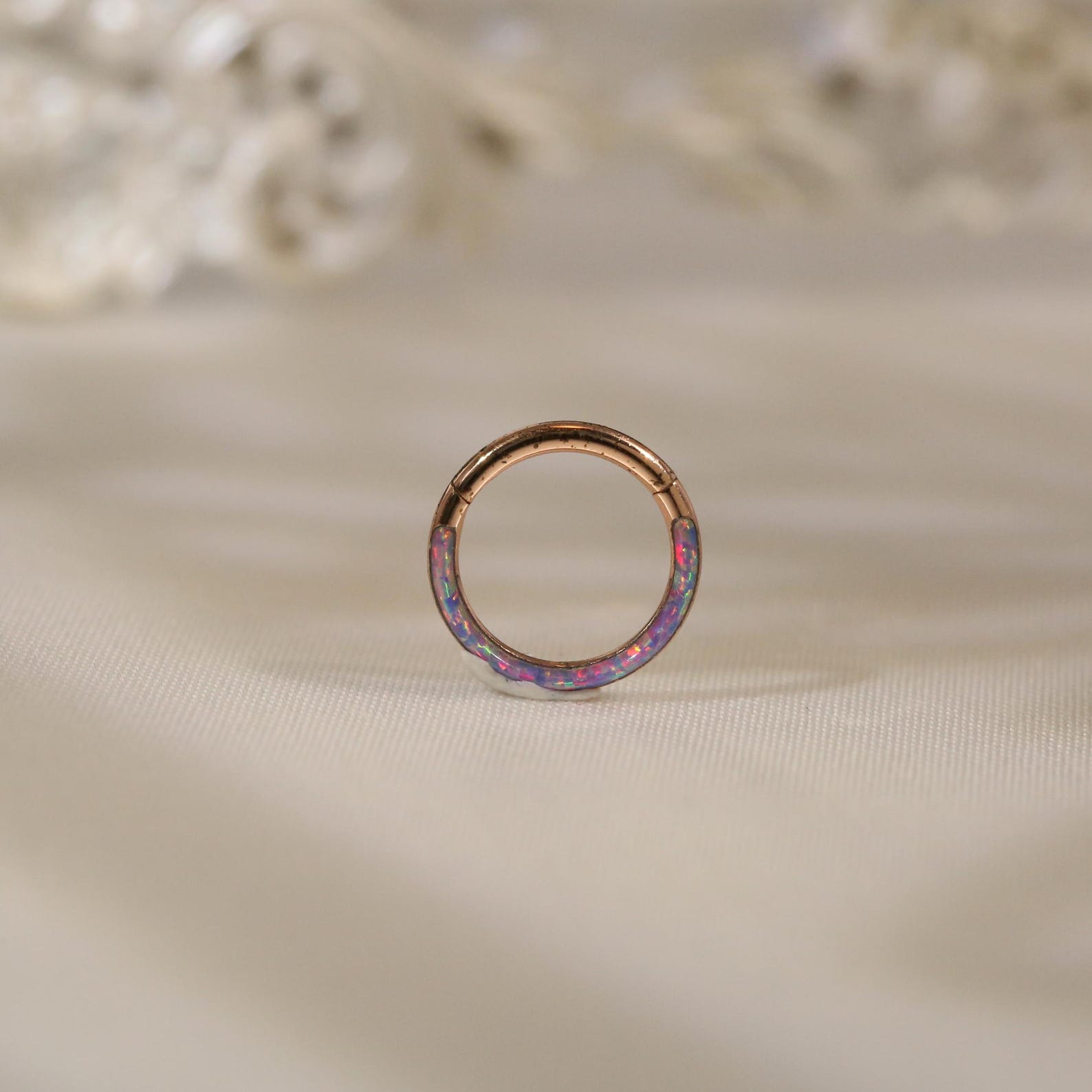 Purple Opal Nose Ring, Nasal Septum Jewelry, Conch, Tragus, Piercing ...