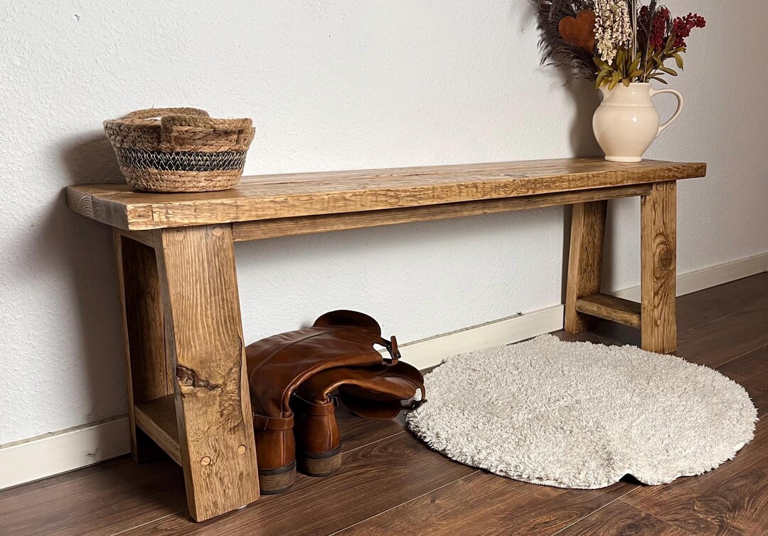 Handcrafted Wooden Bench Made From Scaffolding Planks Shoe Bench Wood ...