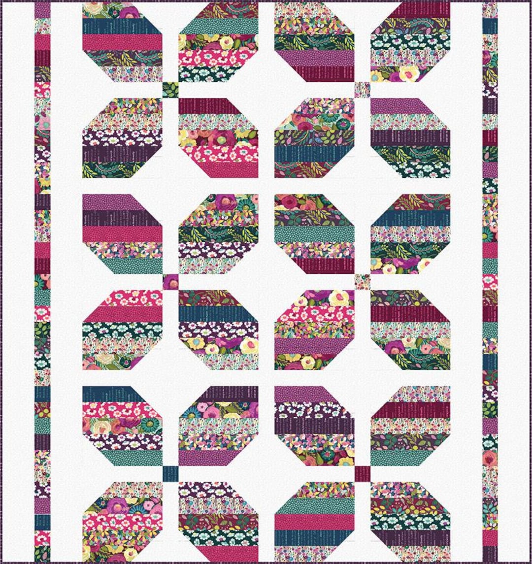 Rolie Flower Quilt Kit and Free Pattern With Fragrant Fields by Riley Blake - Etsy