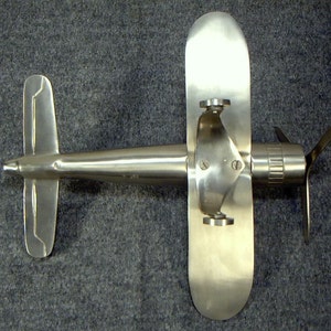 Cast AIRPLANE Model Solid Steel MODERNE Handcrafted Very Heavy 12 X 13 ...