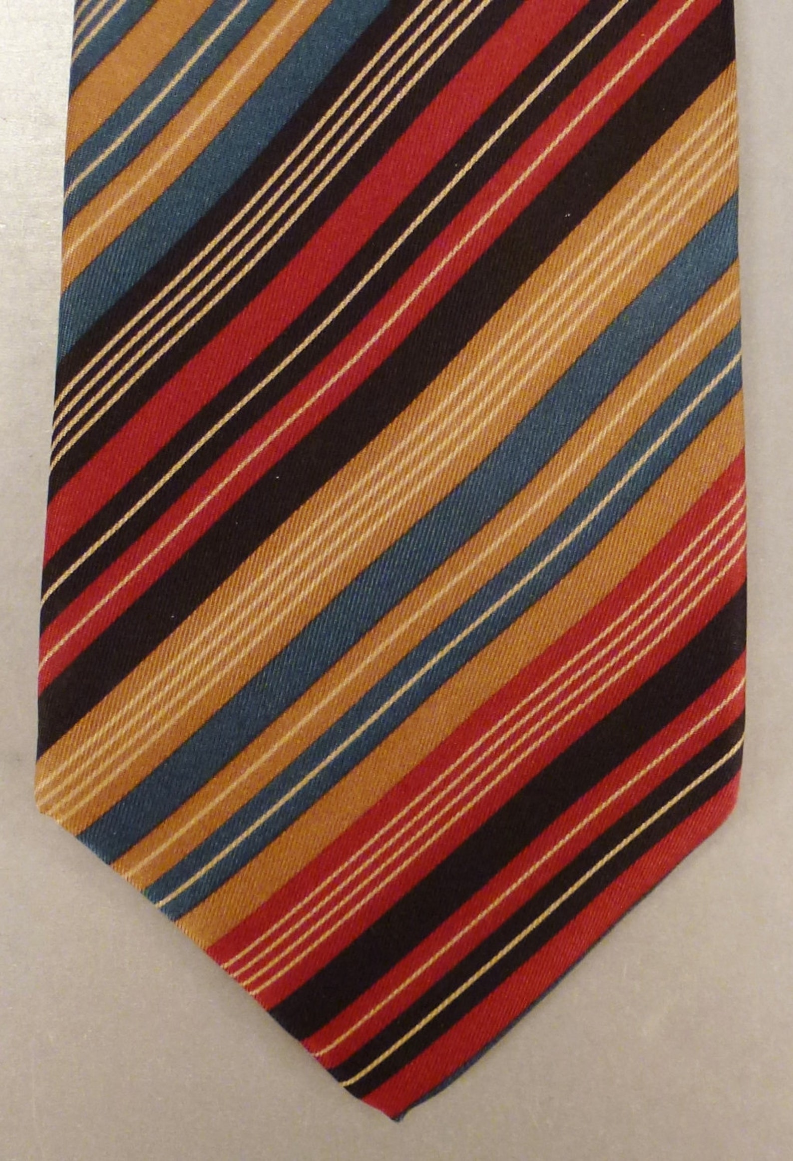Designer Cromwell & Stokes Neck TIE SILK Satin Stripes Colorful 1980s ...