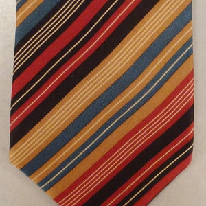 Designer Cromwell & Stokes Neck TIE SILK Satin Stripes Colorful 1980s ...