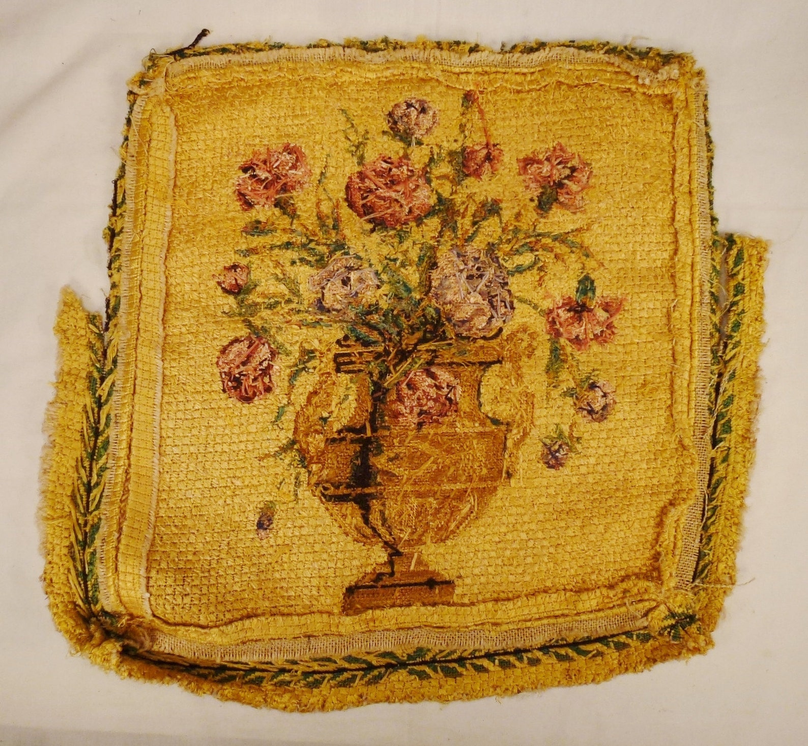 ANTIQUE FRENCH Petit Point Needlepoint CARNATIONS and Roses in | Etsy