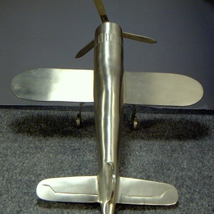 Cast AIRPLANE Model Solid Steel MODERNE Handcrafted Very Heavy 12 X 13 ...