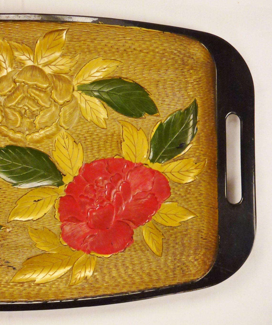 RETRO TRAY ROSES Signed Giftwood Japan Rectangular With Molded - Etsy