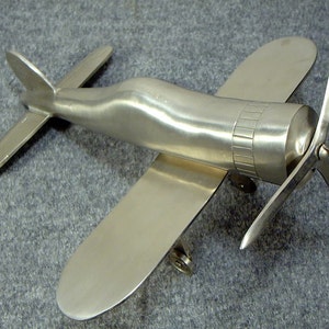 Cast AIRPLANE Model Solid Steel MODERNE Handcrafted Very Heavy 12 X 13 ...