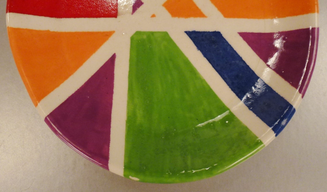 Plate STUDIO Art POTTERY Astist Signed Bowl 8 Inches Diameter | Etsy