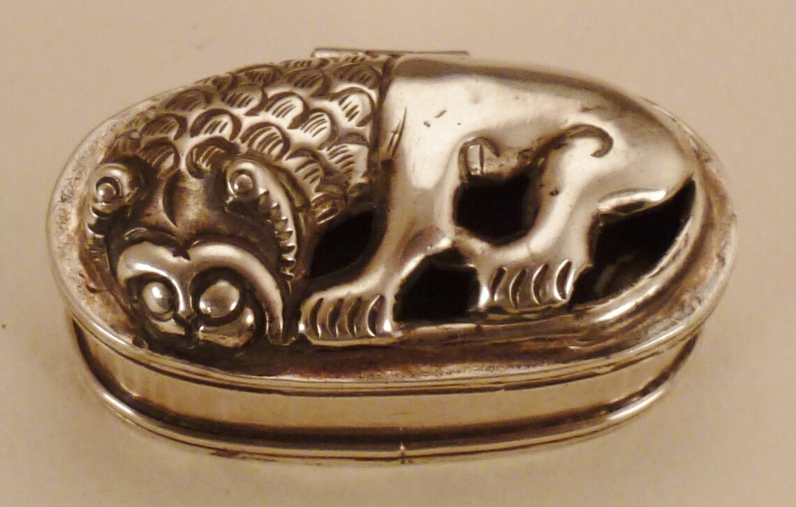 SNUFF BOX BUFFALO Lid Silver Sterling 1900s Art Deco - Etsy
