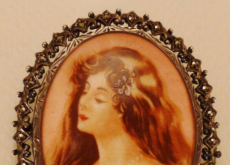 VICTORIAN ENAMEL PORTRAIT Woman Porcelain Hallmarked - Etsy