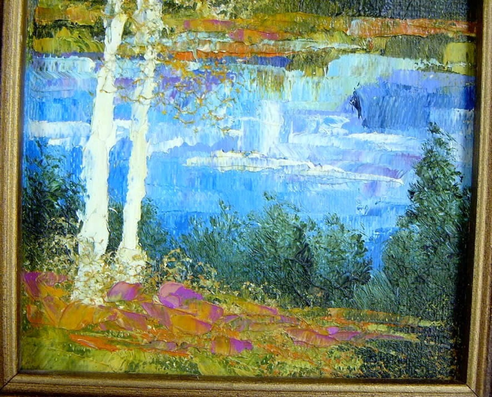 Impressionistic Painting OREGON Signed Original K C Barnes Framed ...