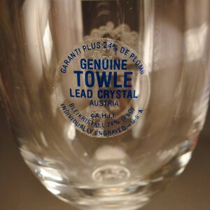 Towle Crystal, Pedestal Water Goblet,personalized Etched Cartouche ...